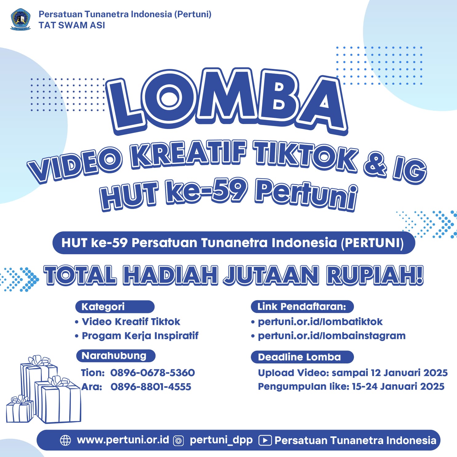 Lomba Kreativitas Tiktok dan IG HUT ke-59 Pertuni (rayakan ...